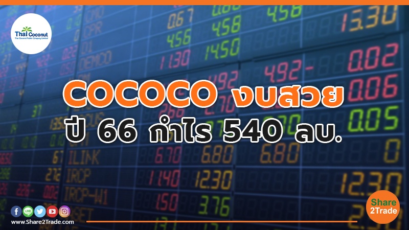 COCOCO งบสวย ปี 66 กำไร 540 ลบ. | Share2Trade